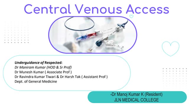 PPT - central line(Central Venous Catheters) | PPTX