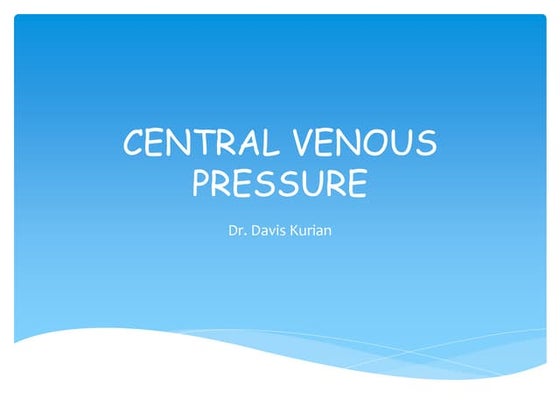 Central venous pressure monitoring | PPT
