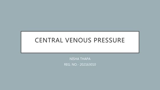 Central venous pressure | PPT