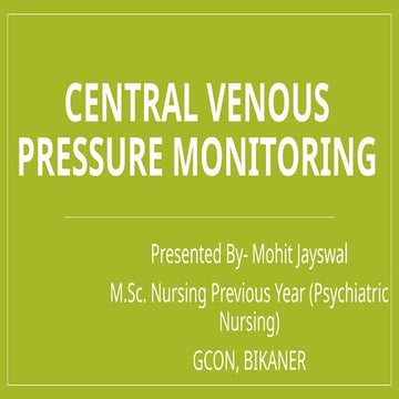 Central venous pressure monitoring | PPTX