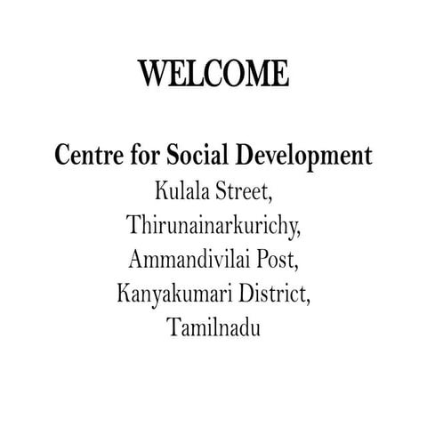 Centre for social development | PPTX