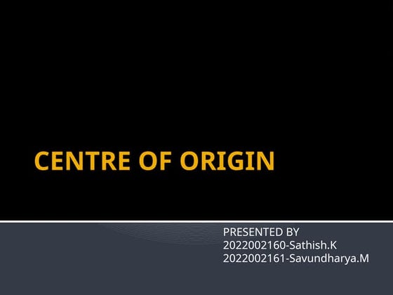 Center of origin of crop plants | PPTX | Gardening | Home & Garden