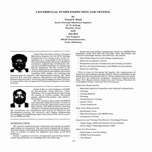 Centrifugal pumps-inspection-and-testing | PDF