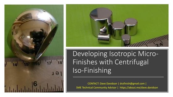 Centrifugal iso finishing - how it works | PDF