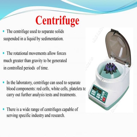 centrifuge principle and application | PPT