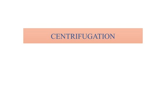 Density gradient centrifugation | PPTX | Chemistry | Science