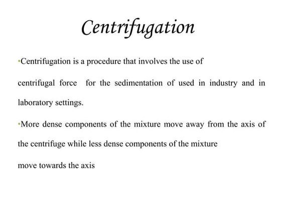 Density gradient centrifugation | PPTX | Chemistry | Science