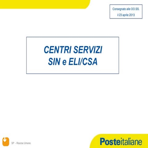 Centri servizi sin eli csa | PDF