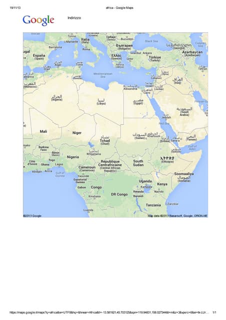 Map of africa continent google maps | PDF | Africa Travel | Travel ...