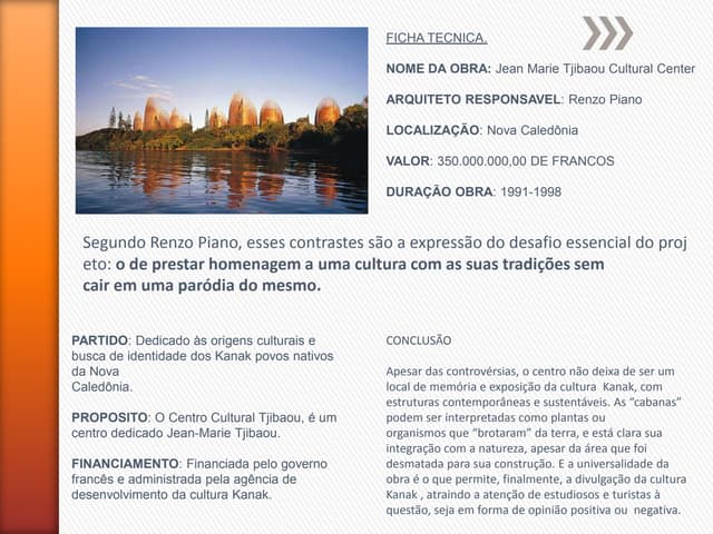 Jean Marie Tjibaou Cultural Center case study | PPTX