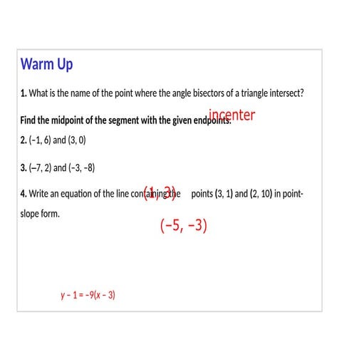 centroid theorem,Make a conjecture about the centroid of a triangle | PPT