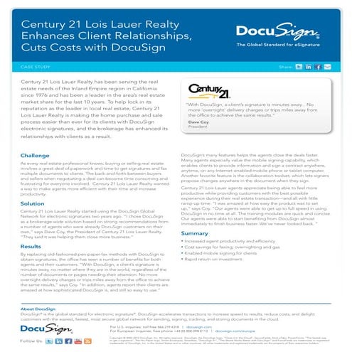 Century21 DocuSign case study | PDF