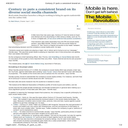 Century 21 puts a consistent brand on its diverse social media channels ...