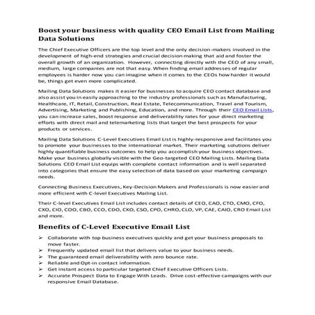 CEO Email List | DOCX