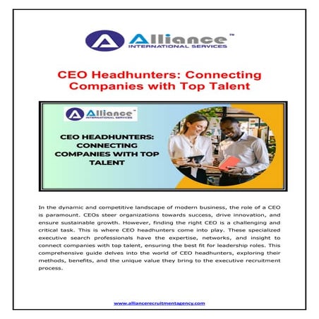 CEO Headhunters - Connecting Companies with Top Talent | PDF
