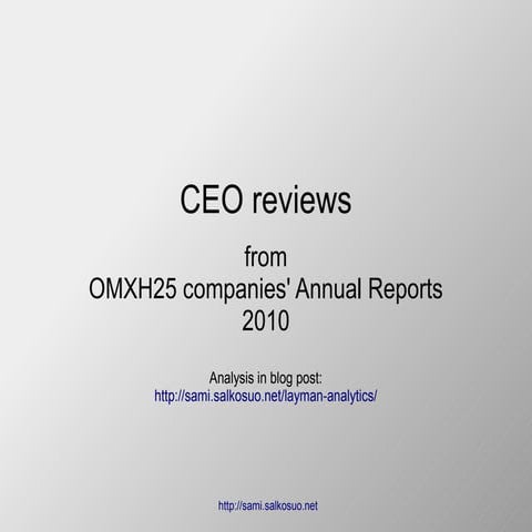 CEO messages 2010, word clouds | PPT