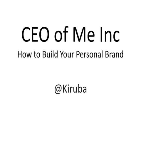 CEO of Me inc : Online Personal Branding Tips | PPTX