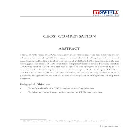 Ceos’ compensation | PDF | Business | Business and Finance