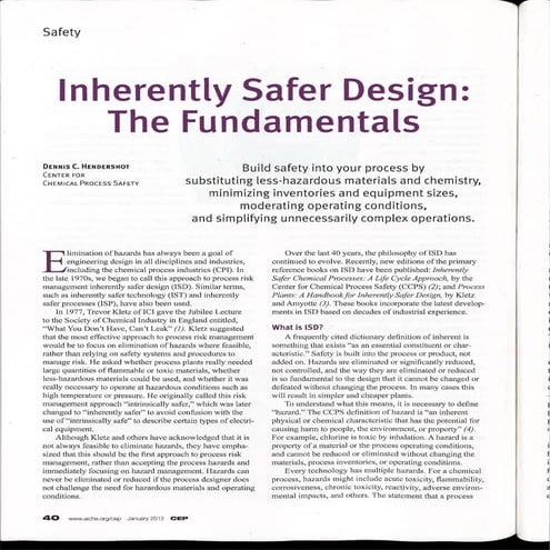 inherently safer design | PDF
