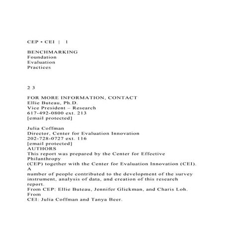 CEP • CEI 1BENCHMARKING FoundationEvaluationPra.docx