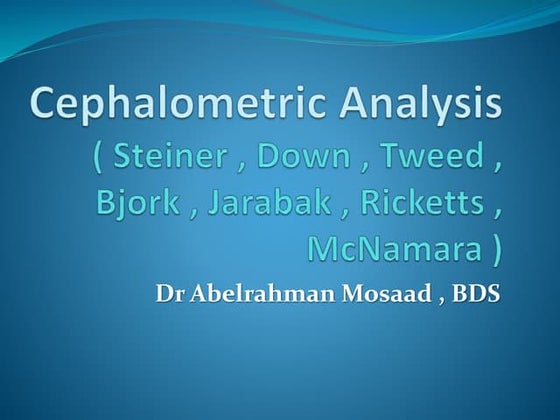 STEINERS ANALYSIS : CEPHALOMETRICS | PPT