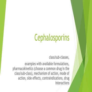 Cephalosporins pharmacology presentation | PPTX