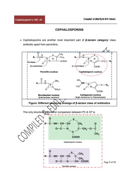 Mc Iii Unit 1 Part 4 Cephalosporin Pdf