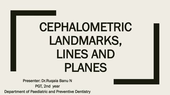 Cephalometrics ( landmarks,Lines and Planes ) | PPTX | Ear, Nose and ...