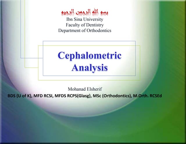 Cephalometrics in orthodontics | PPTX