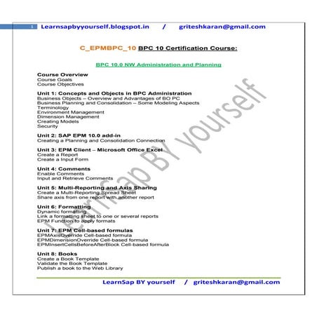 C_EPMBPC_10 BPC 10 Certification | PDF