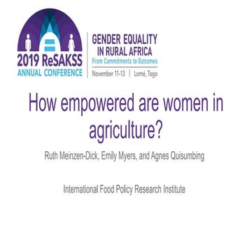 How empowered are women in Agriculture? | PPT