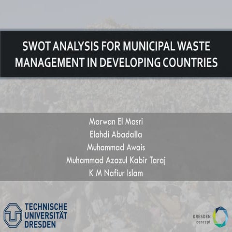 SWOT Analysis for municipal waste management in developing countries | PDF