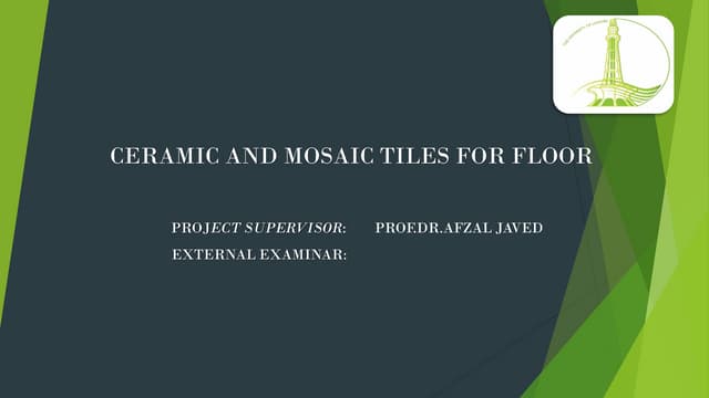 Manufacturing process of ceramic tiles | PPTX