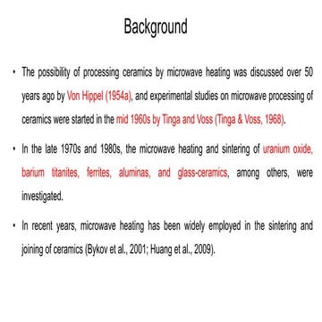 micro wave sintering is on advanced sintering | PPT
