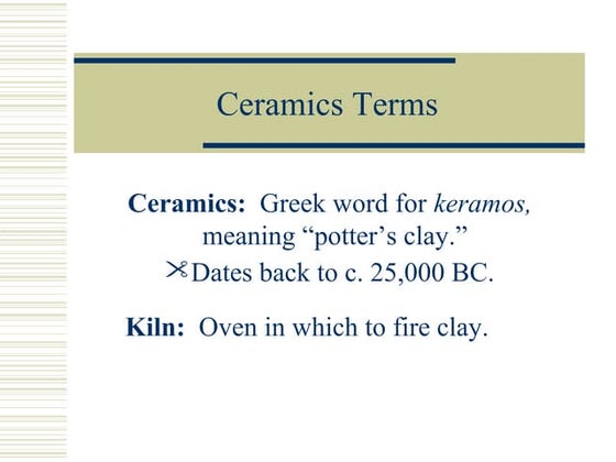 Ceramics vocabulary | PDF