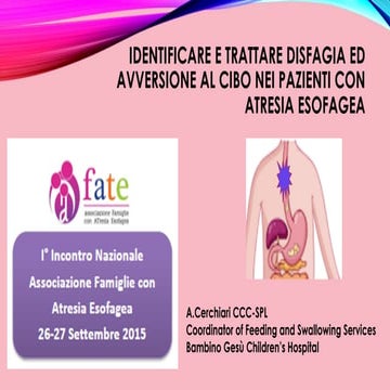 Atresia Esofagea - Disfagia e avversione al cibo | PDF