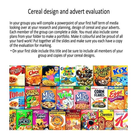 Cereal design and advert evaluation | PPT