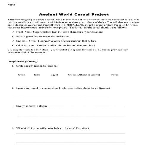 Cereal project | DOC