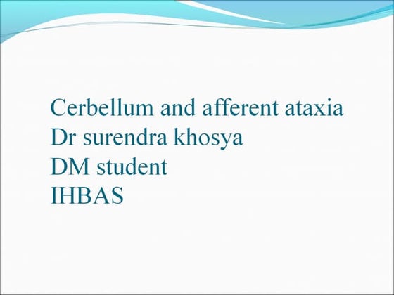CEREBELLAR ATAXIA PPT | PPTX