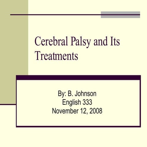 Cerebral Palsy And Treatments | PPT