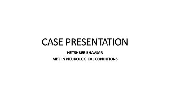 Cerebral palsy case presentation | PPT