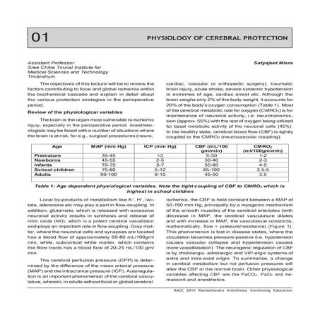 Cerebral protectionppt cerebral protection | PDF