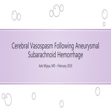 Cerebral Vasospasm Following Aneurysmal Subarachnoid Hemorrhage | PPTX