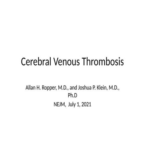 Cerebral Venous Thrombosis JOURNAL ppt.pptx