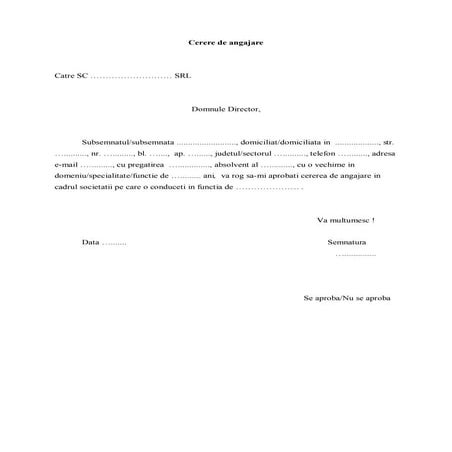 Cerere de angajare: formular 2014 | PDF