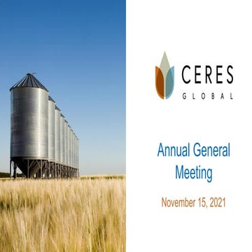 Ceres Global Ag 2021 AGM management presentation | PDF | Commodities ...