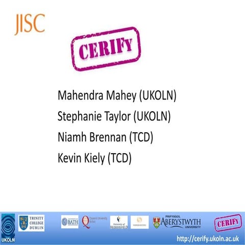 Niamh Brennan (Trinity College Dublin) – CERIFy | PPTX