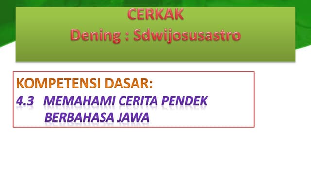 Cerkak (Cerita Cekak) | PPTX