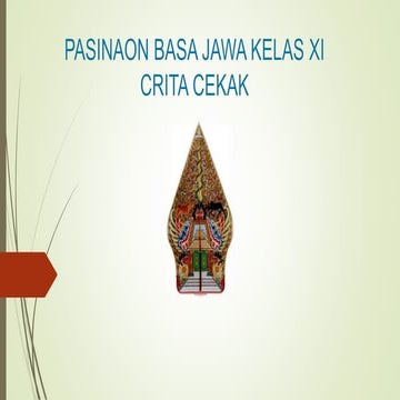 Cerkak - Unsur Unsur dalam Cerkak berbahasa Jawa | PPTX