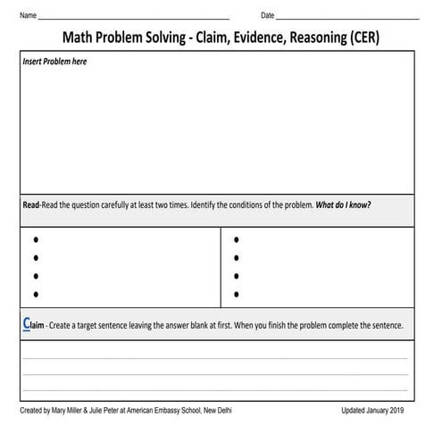 CER Math Template 3 (1).docx | Educational Assessment | Education